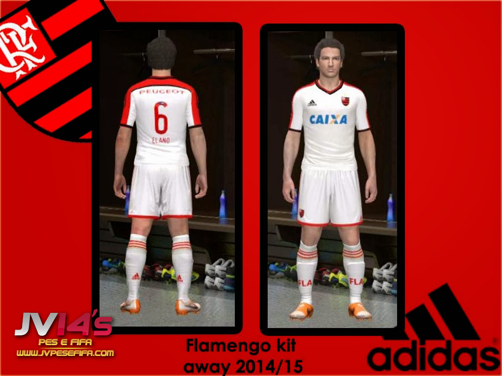 PES 2014: Kit Away Flamengo 2014/15 - Adidas | Blog Teste Template JV
