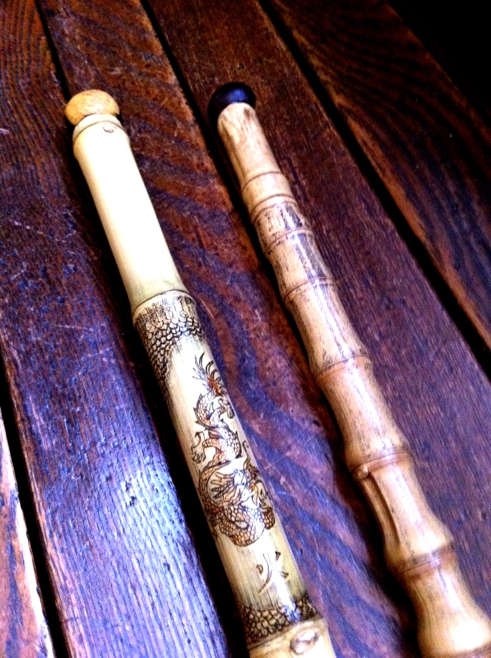 Mike Pounders Wood Carving: Bamboo Trekking Poles
