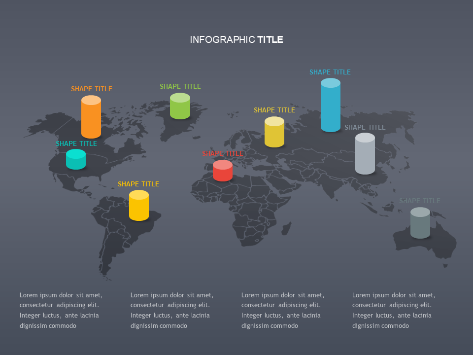 World Bar Graph Proportion PowerPoint Template - PowerPoint Free