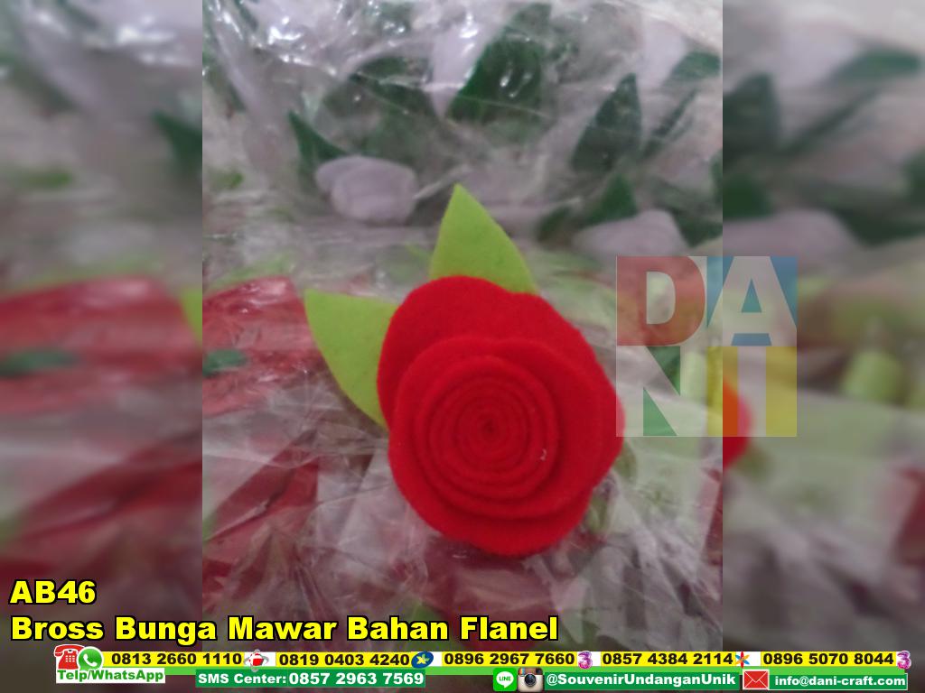 Bros Bunga Mawar Bahan Flanel | Souvenir Pernikahan