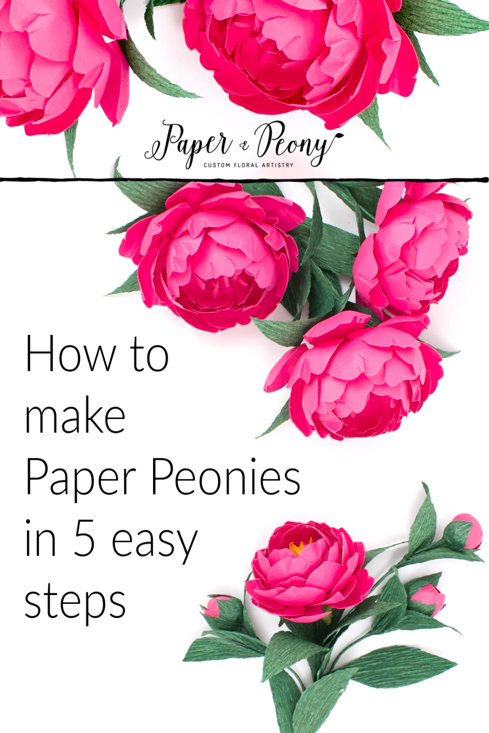 5 Easy Steps To Make Gorgeous Paper Peonies!