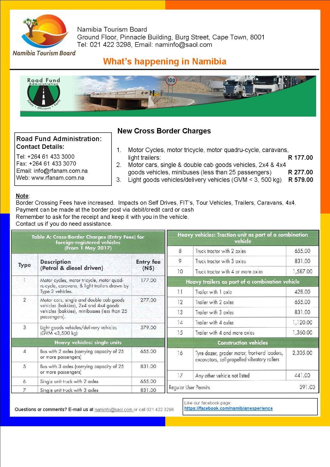 TravelComments.com Official Blog: Namibia: New Cross Border Charges ...
