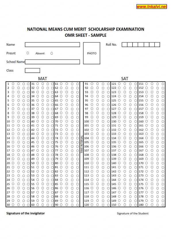 NMMS Exam OMR Sheet For Students Practise 3 Tnkalvi nmms-exam-omr-sheet-for-students-practise-3-tnkalvi