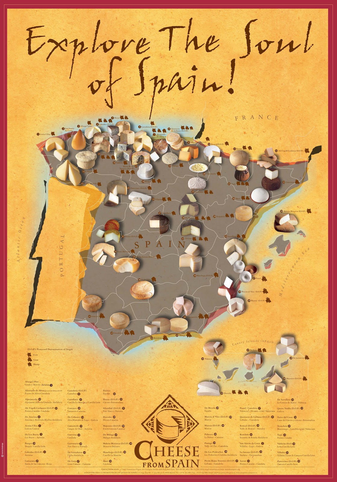 Clarks Speciality Foods: Spanish cheese map