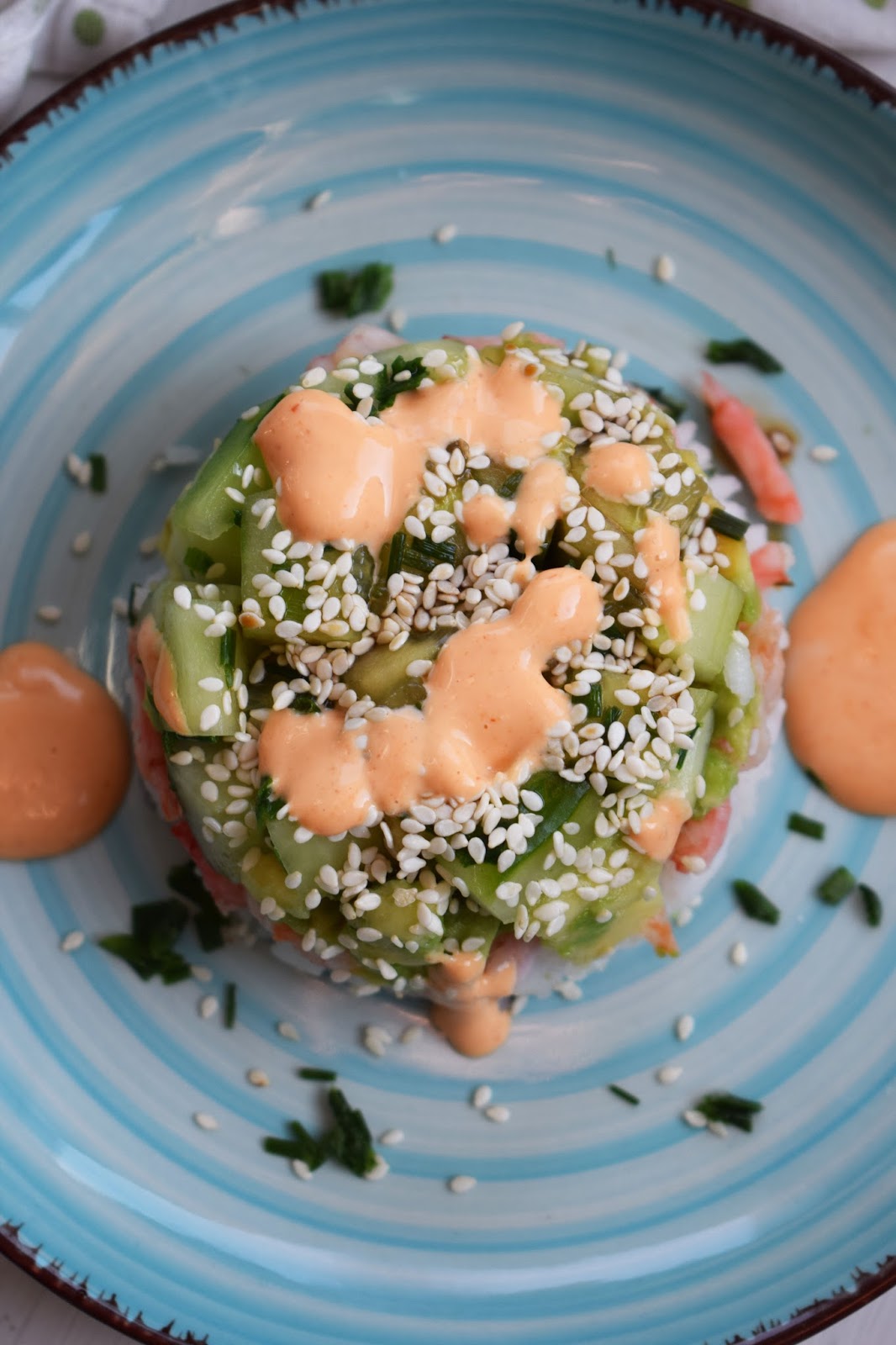 Smaskelismaskens: Spicy California shrimp stack