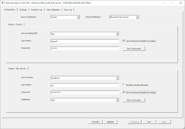 Teguh Triharto Learning Center: .::: Migration Oracle to MSSQL using SQLines Data Migration