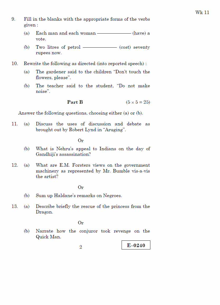 Alagappa University Ug English Prose Extensive Reading And Communication Skills April 2019