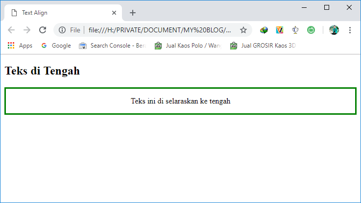 Belajar CSS Part 21 - Align (Penyelarasan) - king-octahasan