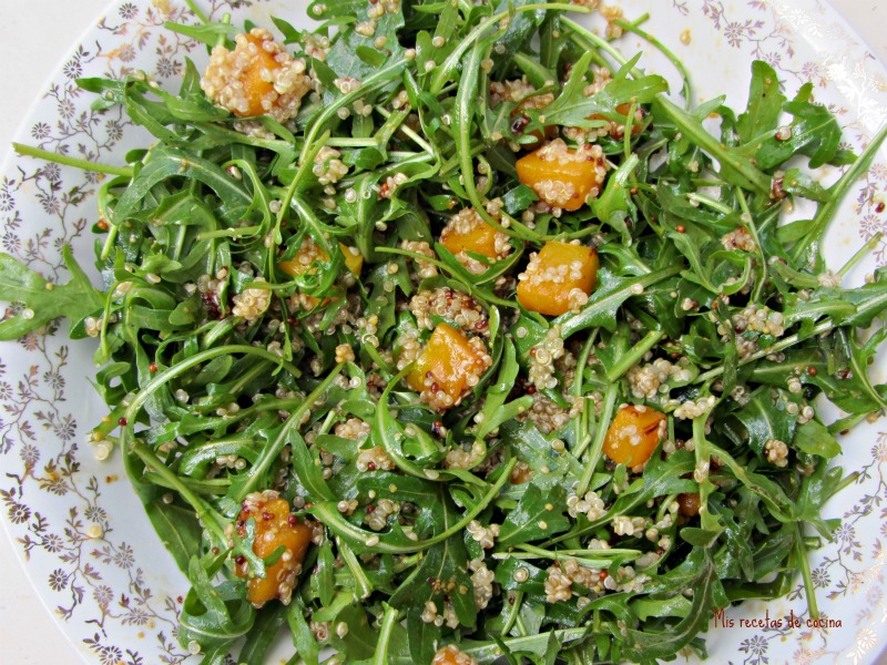 Ensalada de quinoa ,rúcula y calabaza - Mis recetas de cocina