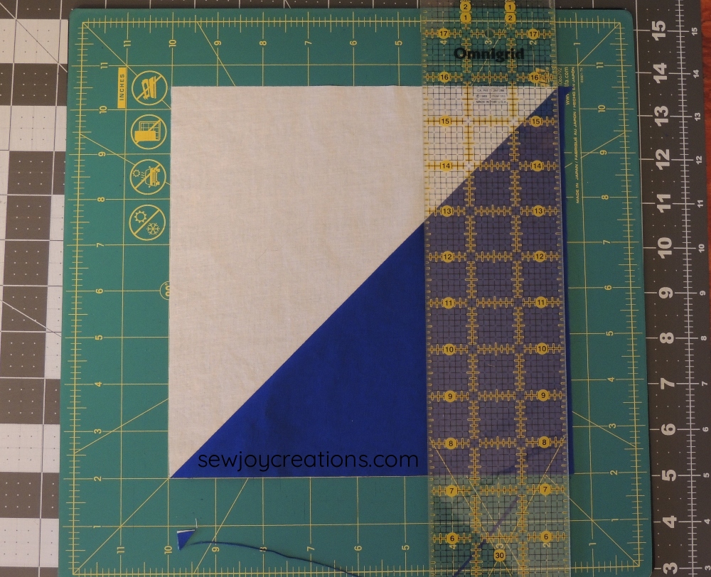 Sew Joy: Two ways to trim large Half Square Triangles without a square ...