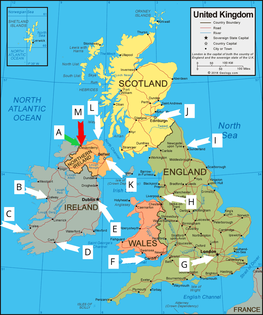 Ireland and UK road trip- Google Maps Style