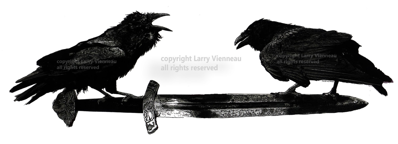 Artwork of Larry Vienneau Jr: Odin's Ravens