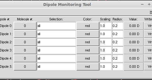 Draw dipole vector of a tagged molecule in VMD