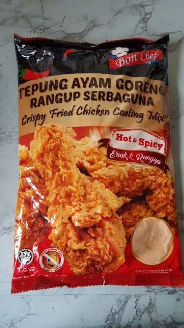Resepi ayam goreng McD guna tepung bon chef yang hot & spicy
