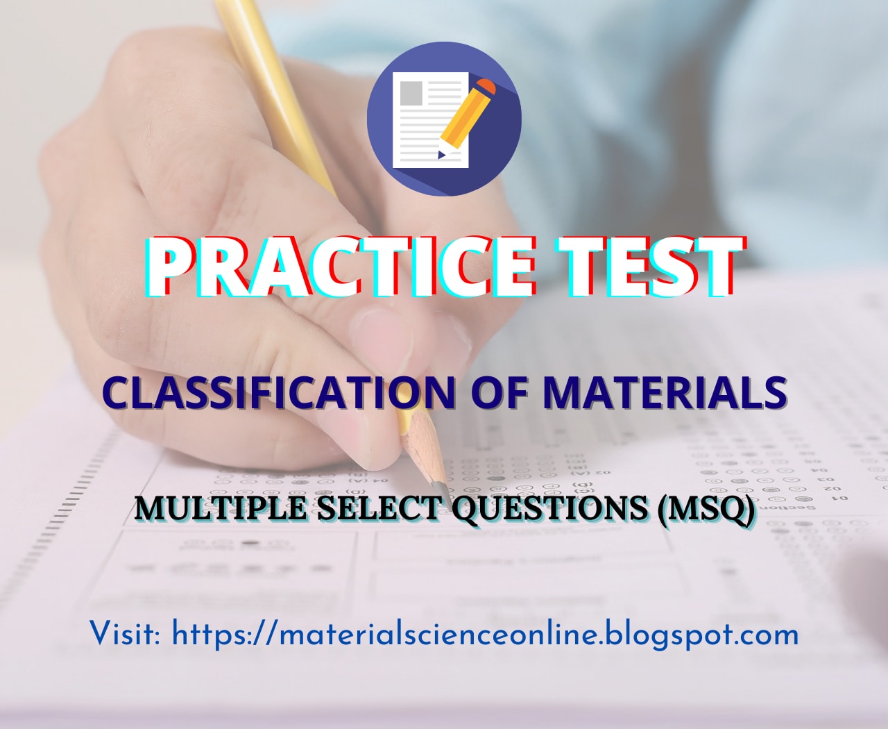 Classification of Materials MSQ Online Practice Test | Material Science ...