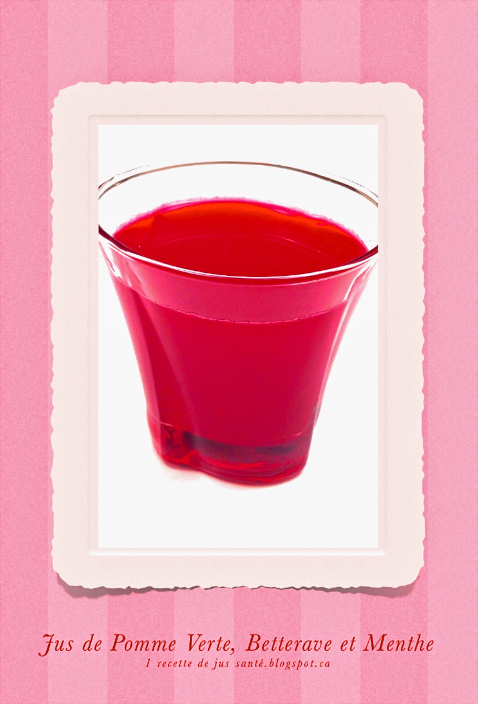 1 recette de jus santé: Jus de Pomme Verte et Betterave à la Menthe