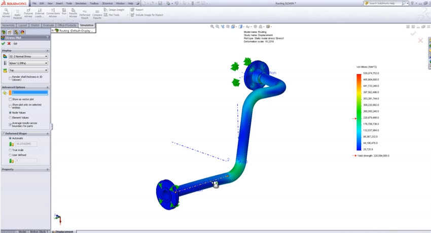 How to Create Pipe stress analysis in Simulation SolidWorks2013 ...