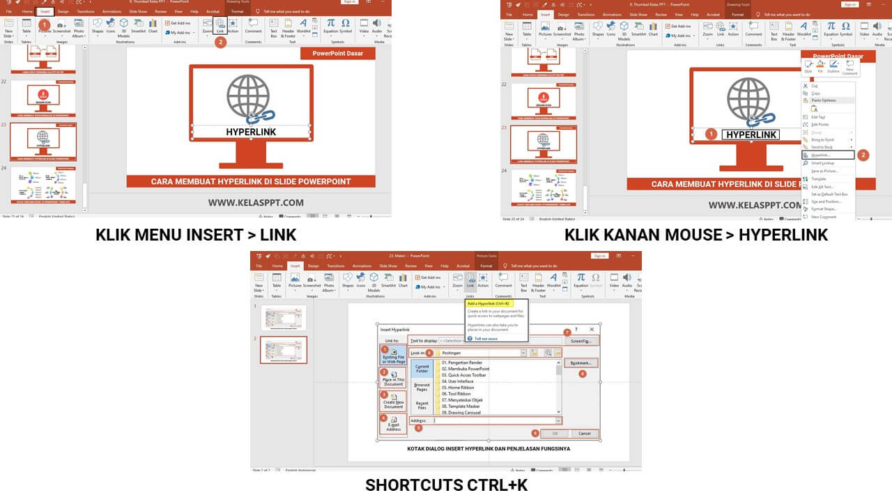 Cara Membuat Hyperlink di Slide Powerpoint - KELAS PPT