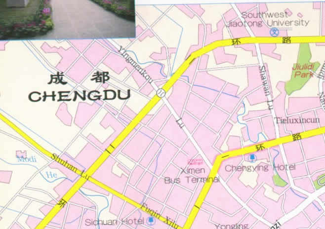 Chengdu Map City of China | Map of China City Physical Province Regional