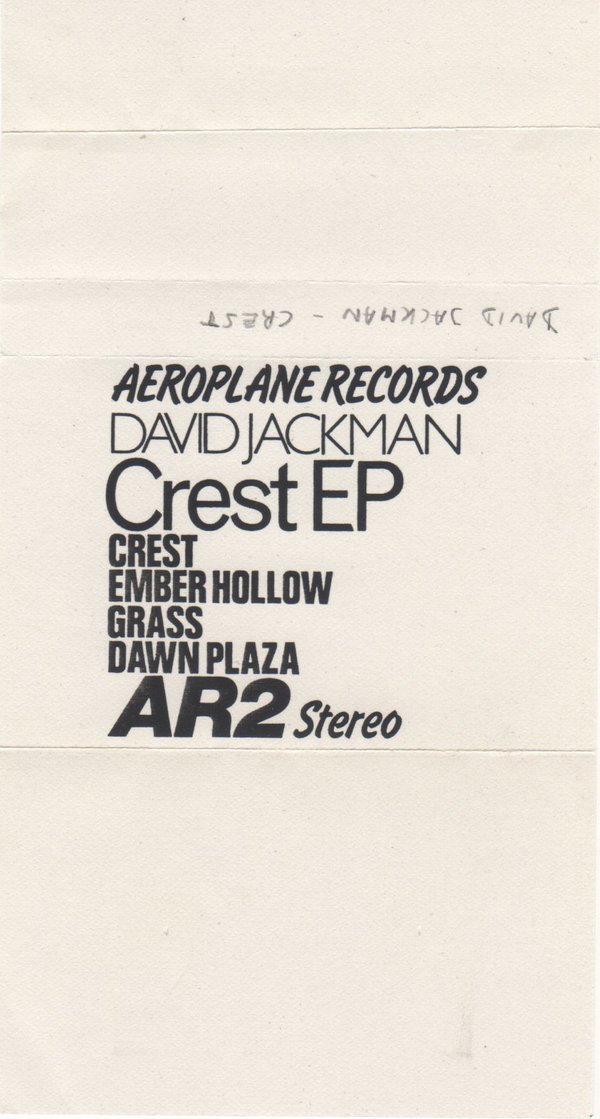 Die or D.I.Y.?: David Jackman ‎– "Crest" (Aeroplane ‎– AR02) 1982