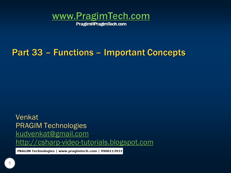 Sql server, .net and c# video tutorial: Part 33 – Functions – Important ... Sql server, .net and c# video tutorial: Part 33 – Functions – Important ...