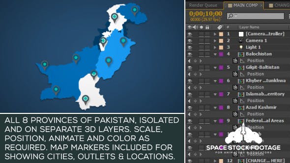 Pakistan Map Animation - After Effects Template