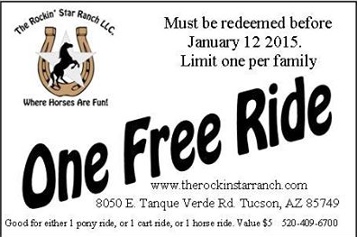 Arizona Families: Rockin' Star Ranch Parties and Free Ride Coupon