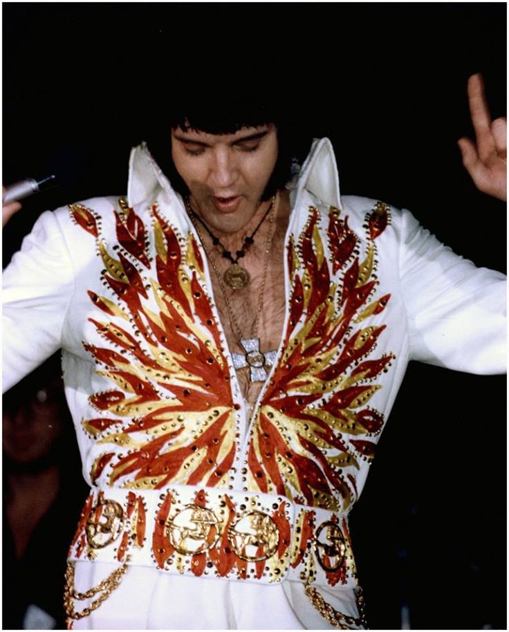 Elvis Presley . . . : Jumpsuit - Orange Flame (red kick pleats i orange ...