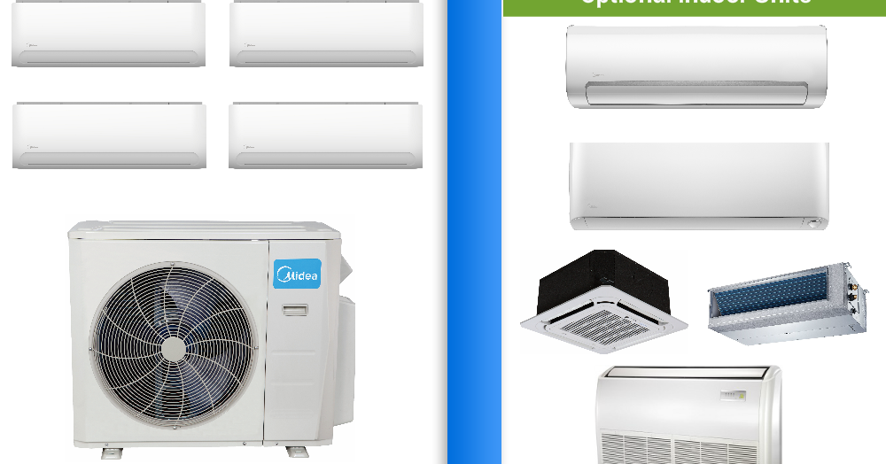 All New Mini Split Ductless HeatPump Systems: Midea 4 Zone 21 SEER ...