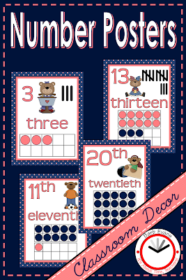 It's About Time, Teachers!: CORAL & NAVY CLASSROOM DECOR