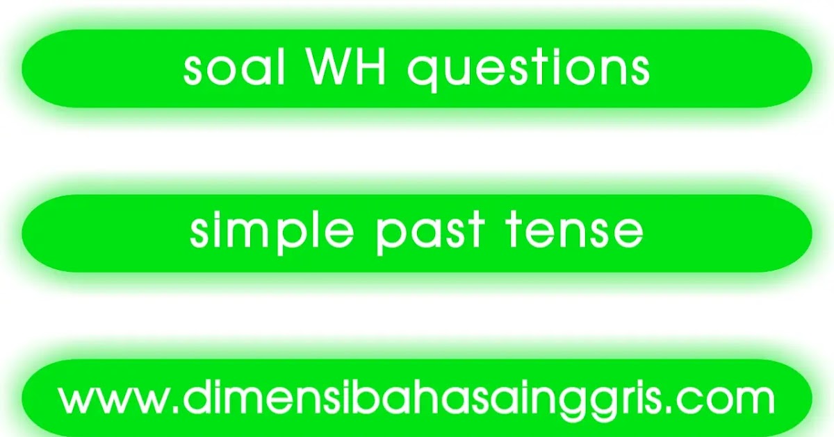 Soal Simple Past Tense WH Questions - Dimensi Bahasa Inggris