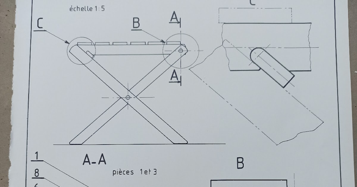 MECANIQUE EN LIGNE: Plan d'ensemble d une chaise pliante