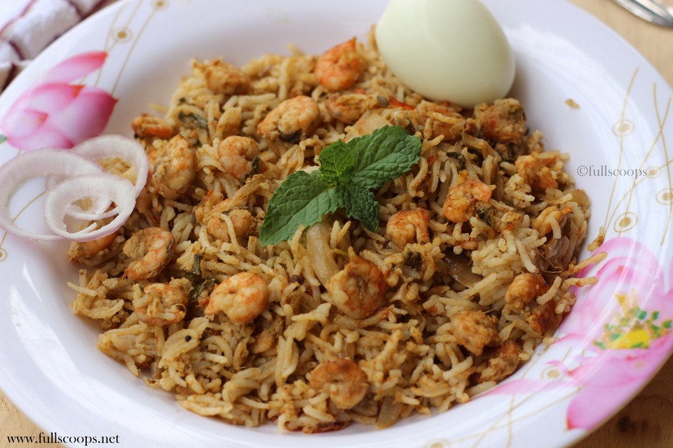 Prawn Biryani ~ Full Scoops - A food blog with easy,simple & tasty recipes!