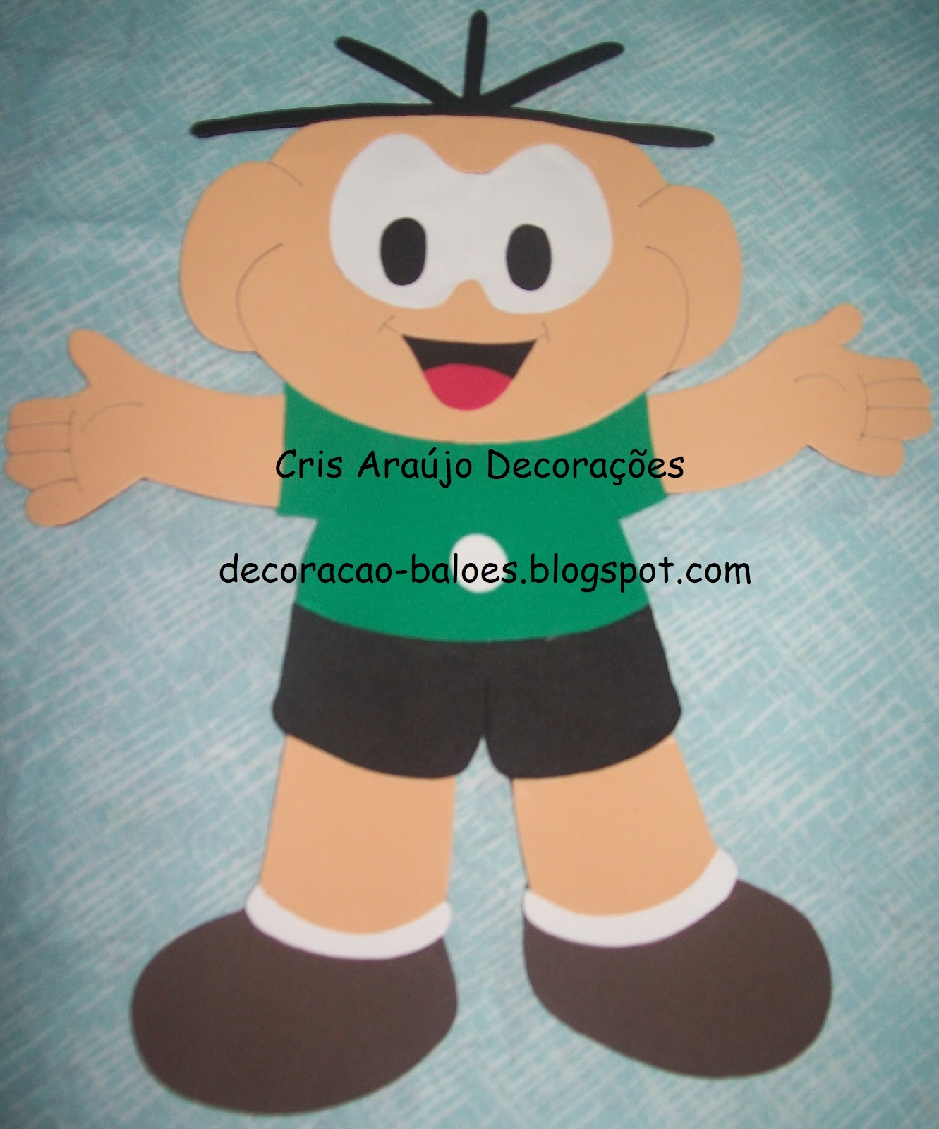 Arte com balões e EVA: EVA: Turma da Mônica e Plaquinha de porta