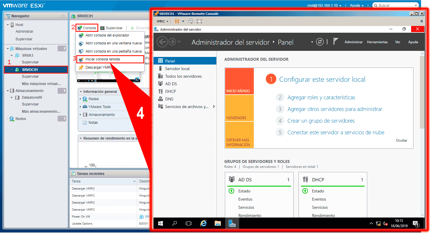 Pantallazos.es: VMWare vSphere 6.7.0: Remote Console (VMRC).