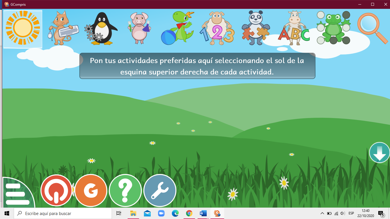 Software libre y educativos: GCompris