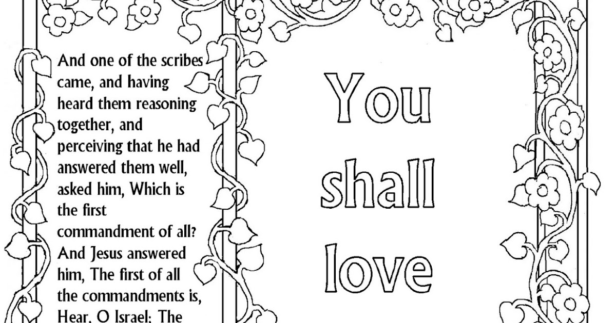 Coloring Page Mark 12 30 31 Coloring Pages