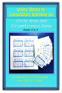 Circle Area and Circumference Bingo Activity ~ TenTors Math Teacher ...