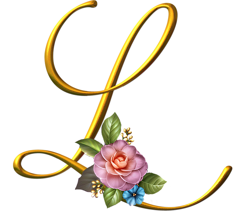 Sussurro De Amor Alfabeto Dourado Rosas Png