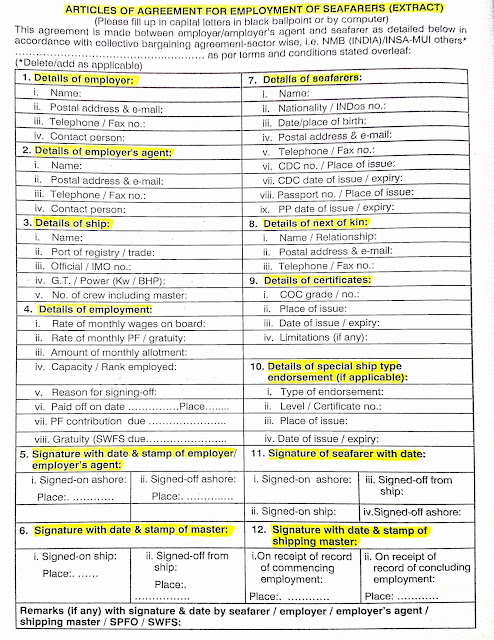 Sample of Articles of Agreement (AOA) Details as per DGS
