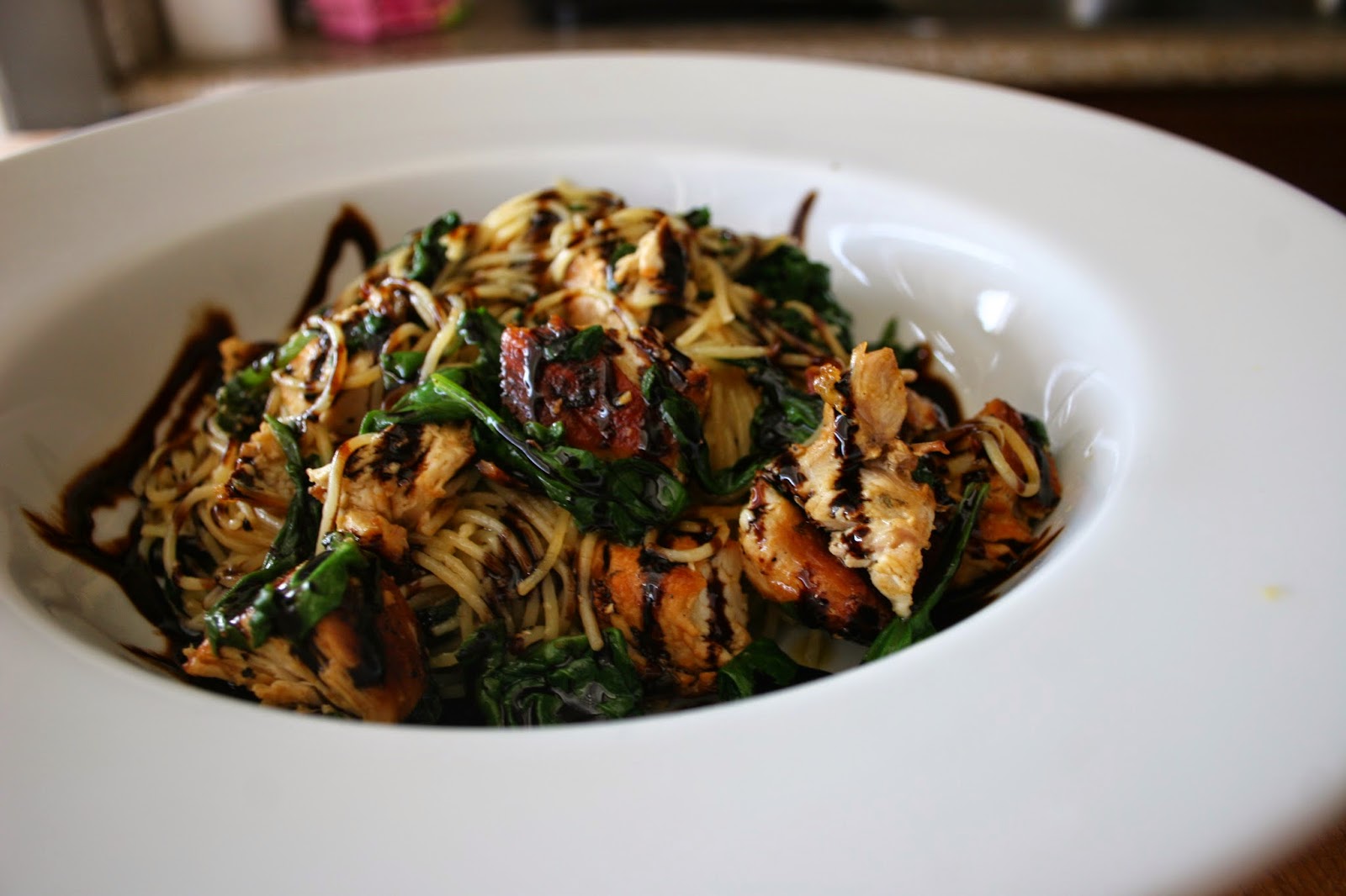 Just A Darling Life: Balsamic Chicken Pasta with Spinach