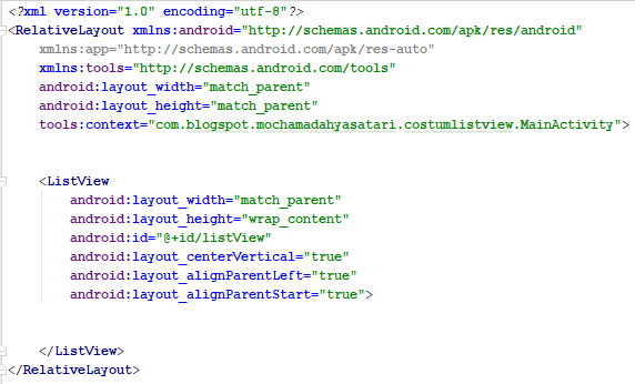 Cara membuat Costum ListView di Android Studio - Ahya Blog