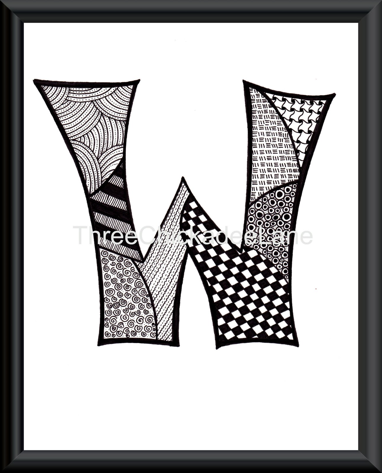 Chickadee Happenings: Zentangle Letters!