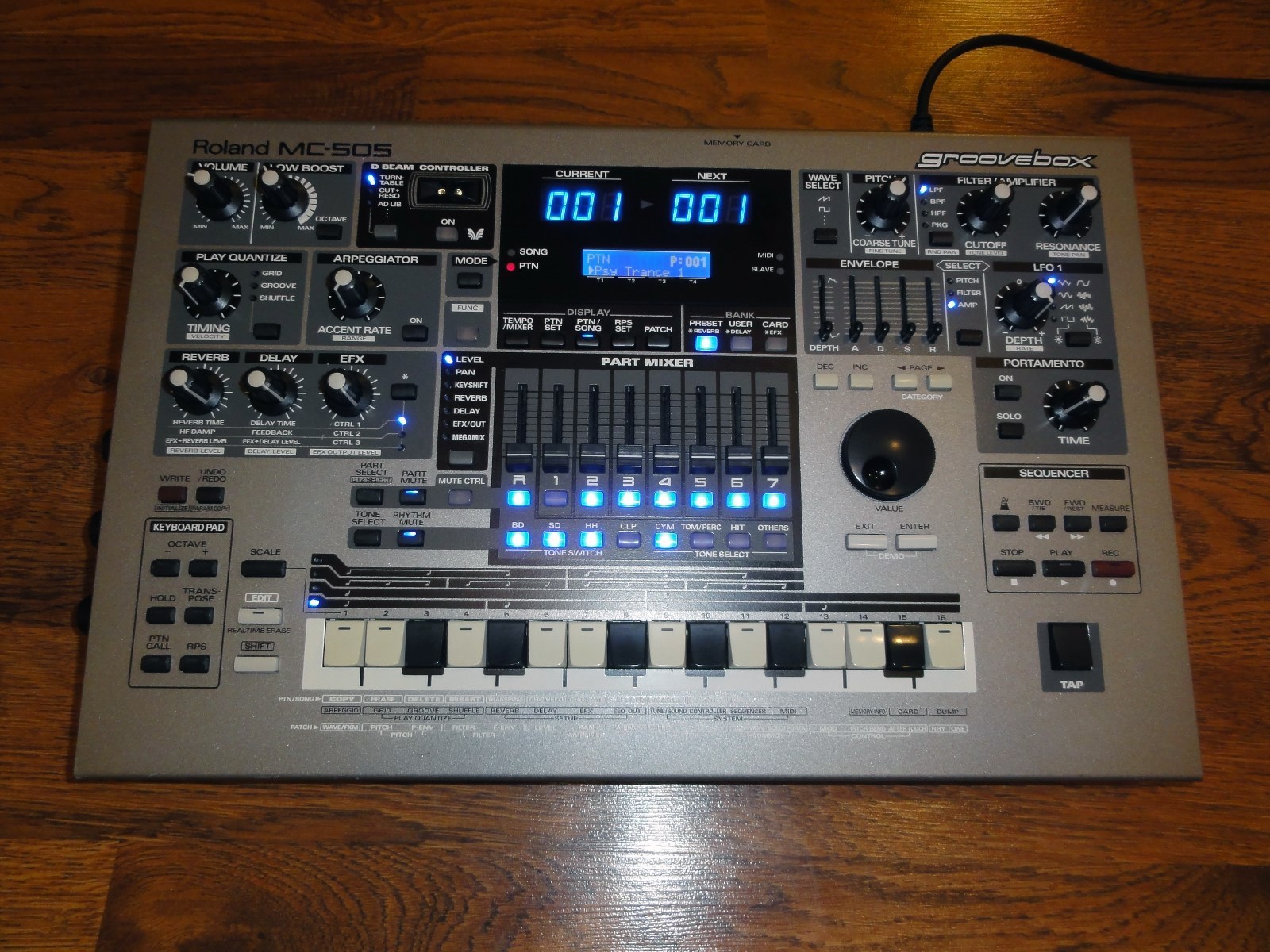 MATRIXSYNTH: Circuit Bent Modified Roland MC-505 all blue LEDs and NEW ...