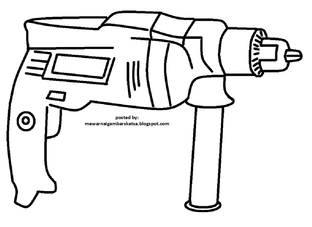 Mewarnai Gambar: Mewarnai Gambar Sketsa Bor 1