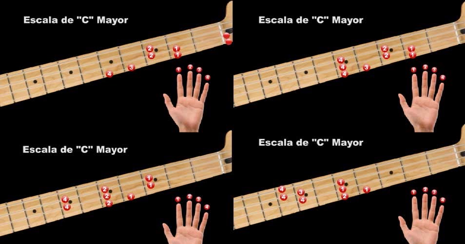 Como Tocar la escala de Do Mayor en el bajo 4 cuerdas