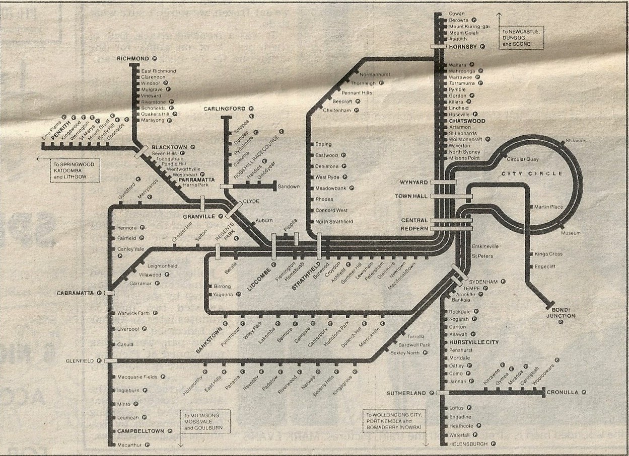Sydney Connections: Monday maps- CityRail 1991-2