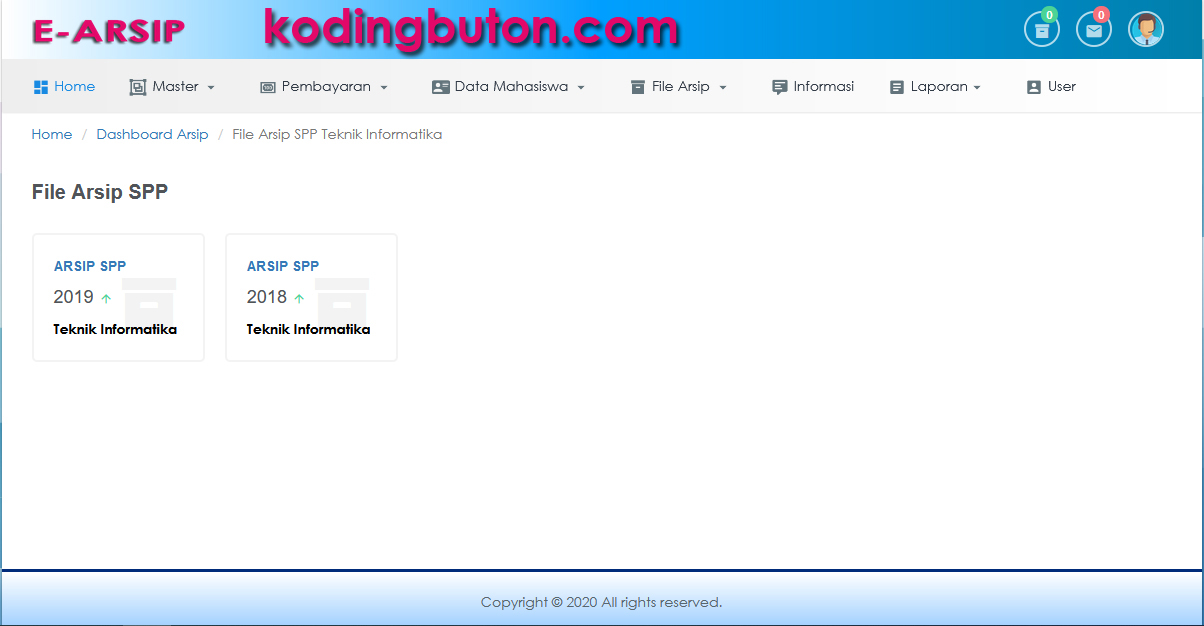 Source Code Aplikasi Arsip Digital (E-Arsip), Untuk Perbendaharaan Keuangan