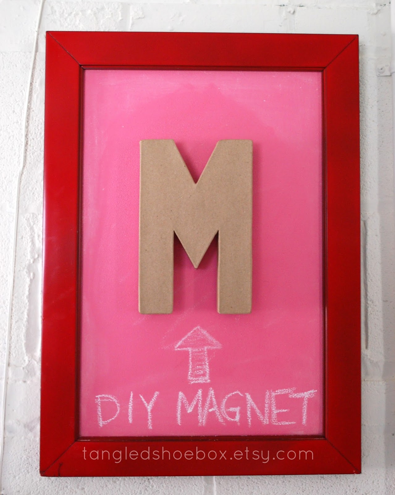 tangled shoebox: 3D Cardboard Letter Magnet