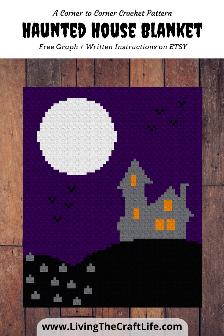 SPOOKY HALLOWEEN graph for blanket C2C written instructions for corner ...